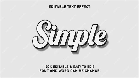 Premium Vector Simple Effect Text With Editable Modern 3d Minimalist
