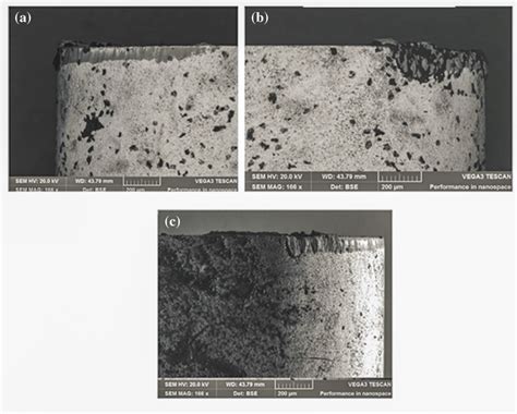 sem images a mql machining b dry machining and c wet machining