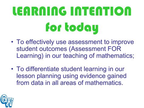 Assessment For Learning Mathematics Ppt