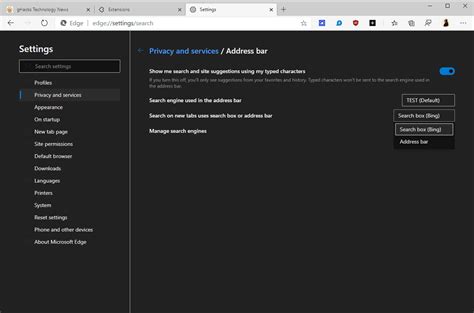 Change Default Search Engine In Microsoft Edge In Windows
