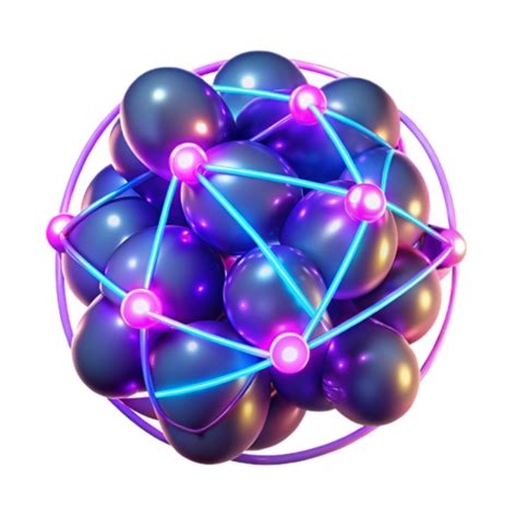 Abstract 3d Render Of Interconnected Spheres Network 55720252 Png