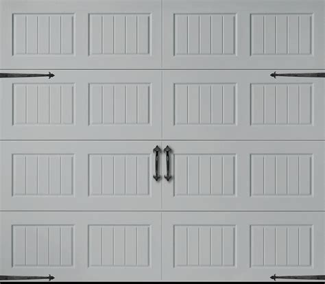 8x7 Gray Short Panel Beadboard Carriage Garage Door Without Windows