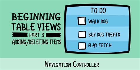 beginning table views episode 22 navigation controller kodeco