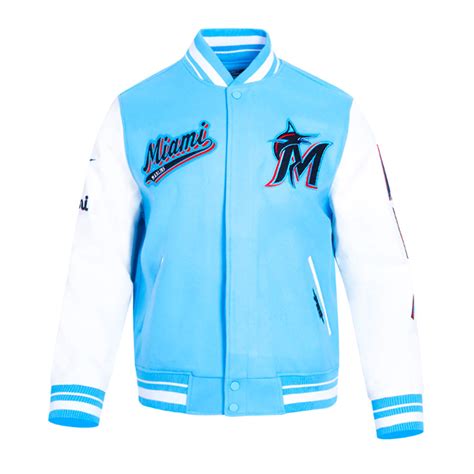 Classic Rib Mlb Miami Marlins Script Tail Varsity Jacket