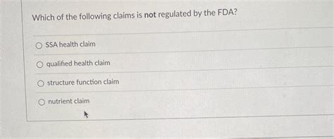 Solved Which Of The Following Claims Is Not Regulated By The