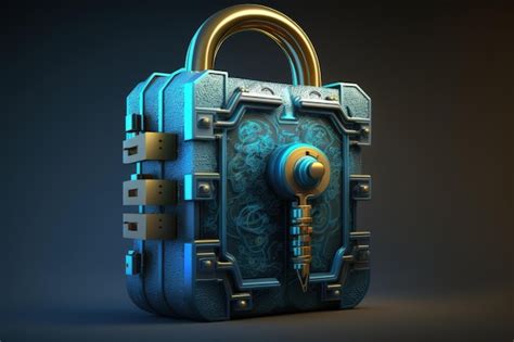 Premium Ai Image Super Technological Padlock With Blue Circuits Data Security Concept