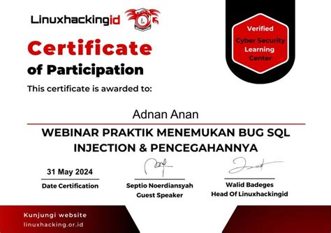 Adnan Anan On Linkedin Webinarexperience Cybersecurity Sqlinjection Linuxhackingindonesia