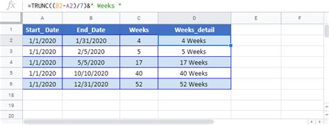 Number Of Weeks Between Dates In Excel Google Sheets Automate Excel