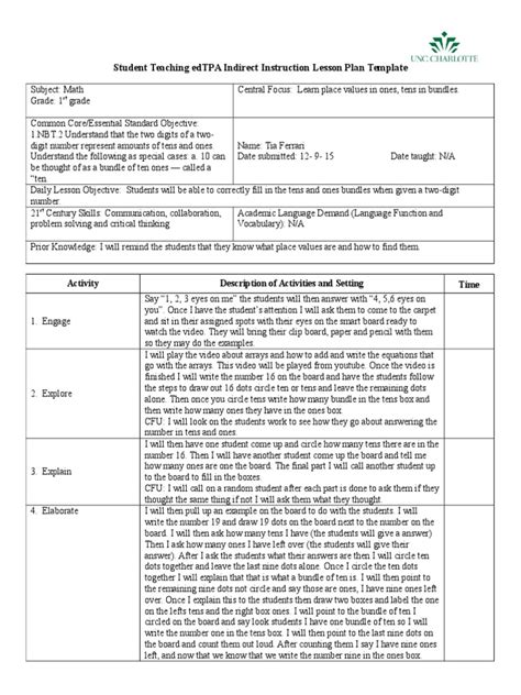 Edtpa Lesson Plan Template