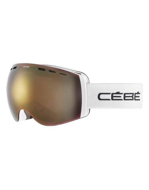 Cébé Cloud White Matte Dark Rose Flash Gold Ski Goggles Snowleader