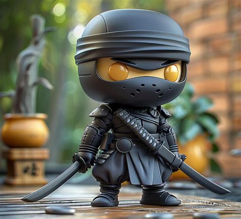 Premium Photo A Photo Of A Mini Ninja Cartoonish Character