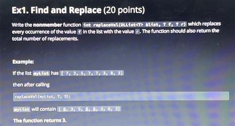 solved ex1 find and replace 20 points write the nonmember