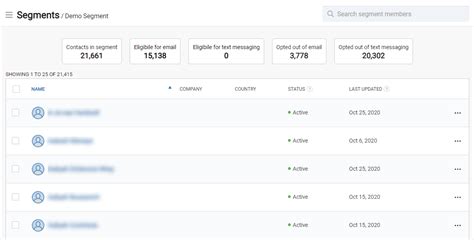 viewing the contacts in a segment dailystory documentation