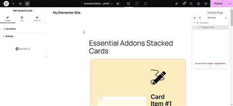 New Element Design Stacked Cards On Elementor With Essential Addons