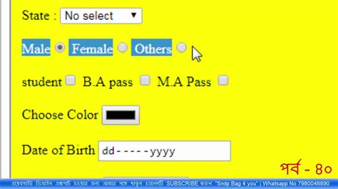 Create Radio Button In Html Html Bangla Video Tutorial For Beginner