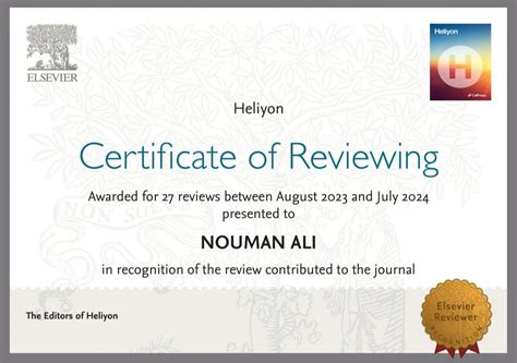 Nouman Ali On Linkedin Im Excited To Share That Ive Recently Completed Reviewing 27 Manuscripts…