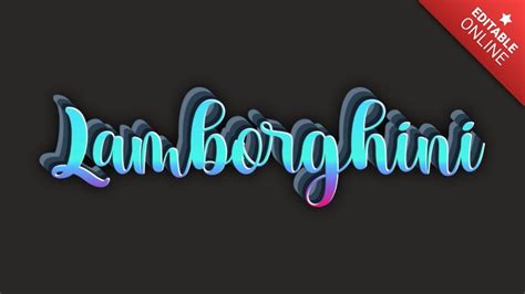 Lamborghini Editable Vintage And Retro 3d Font Style Text Effect