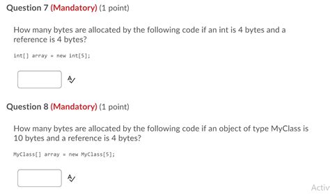 Solved Question Mandatory Point How Many Bytes Are Chegg