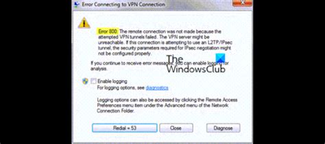Error 800 Remote Connection Not Made Because Vpn Tunnels Failed