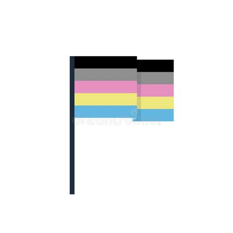 Polygender Pride Flag Waving Animation App Icon Vector Stock Vector