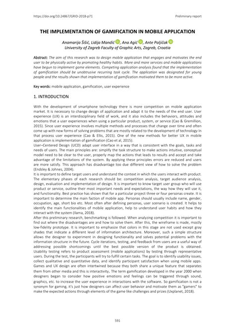 pdf the implementation of gamification in mobile application