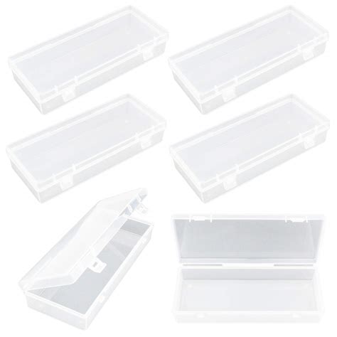 Thintinick 6 Pack Rectangular Clear Plastic Storage Containers Box With