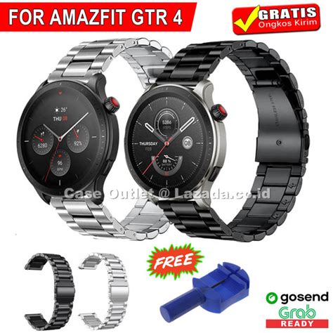 Stainless Steel Metal Band Strap Tali Jam Rantai Amazfit Gtr Gtr Lazada Indonesia