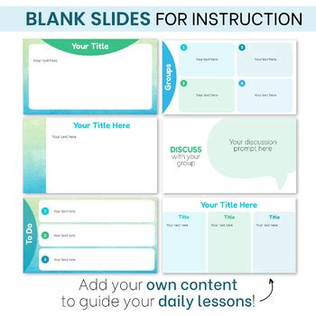 Daily Agenda Slides Editable Google Slides Templates Green Blue Watercolor