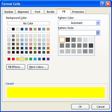 Apply Color And Pattern To Cells Cell Color Format Style Microsoft Office Excel Tutorial