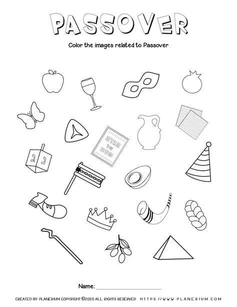 Passover Worksheet Related Symbols Planerium