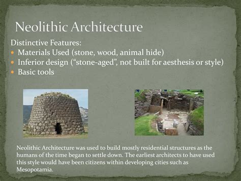 Ppt Unveiling Neolithic Architecture Materials Styles And Principles Powerpoint