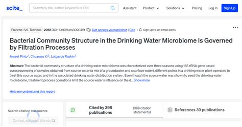 Bacterial Community Structure In The Drinking Water Microbiome Is
