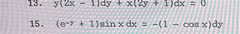 Solve Question 15 ﻿pleaseseparable Differentiation