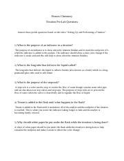 Understanding Titration: Key Concepts and Pre-Lab Questions | Course Hero