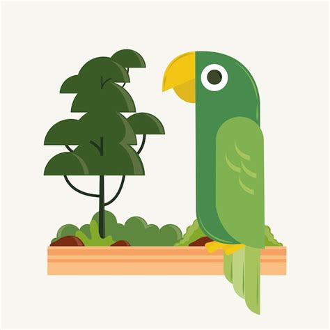 Premium Vector Parrot And Tree