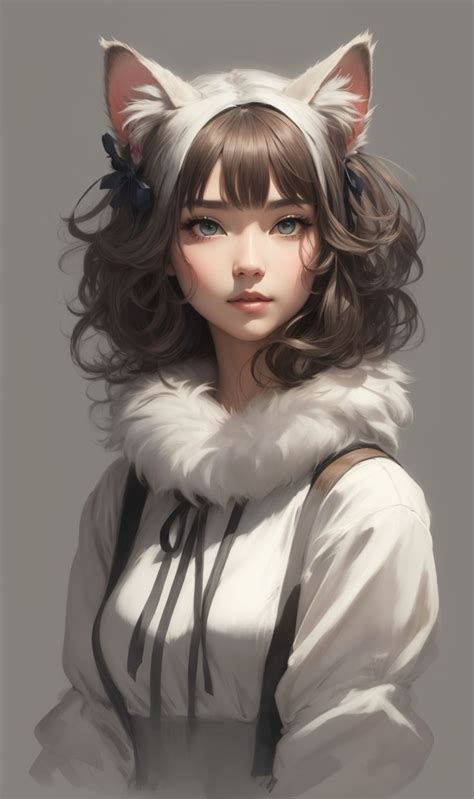 Amazing Cat Girl Sketch Concept Art Character Design Digital Art