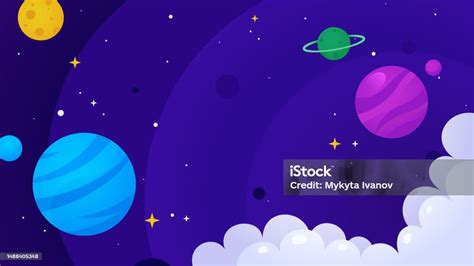 만화 스타일의 행성 벡터 그림입니다 행성과 별이 있는 화려한 우주 배경 태양계의 행성 어린이 색칠하기 책 만화 및 색칠 공부 책에 대한 삽화 0명에 대한 스톡 벡터 아트 및