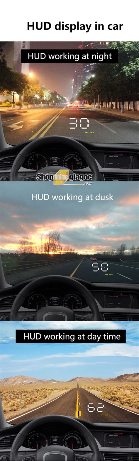 Hiển Thị Tốc Độ Trên Kính Lái Hud A1000 Obd Ii