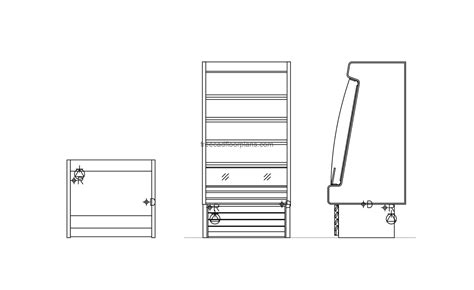 Open Display Case Dairy And Meat Autocad Block Free Cad Floor Plans