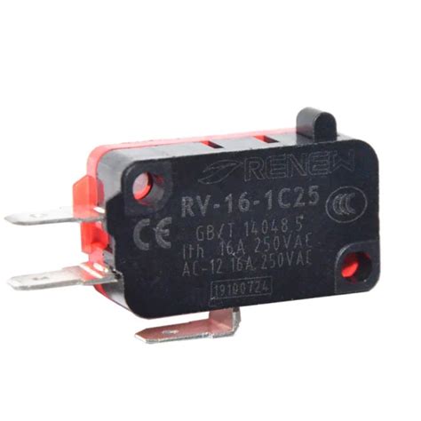 Snap Action Double Plugs Push Button Micro Switch With Short Lever Rv