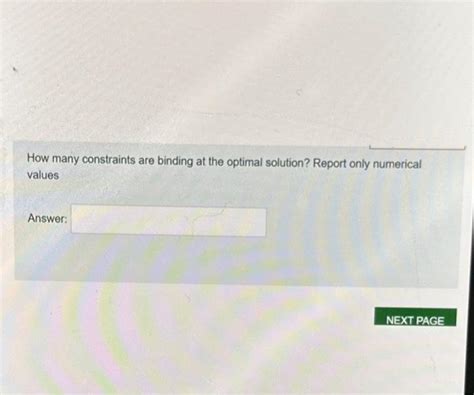 how many constraints are binding at the optimal