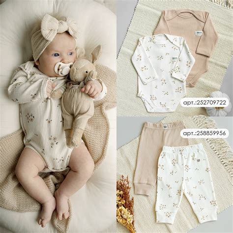 Нежные комплекты бодики штанишки для новорожденных малышей 笠 Размеры 56 86 Артикулы на Wb