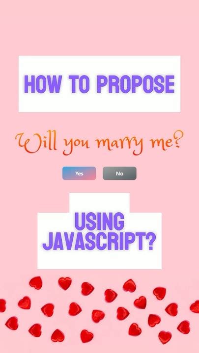 How To Propose Using Java Script Javascript Javascriptprogramming Html Css Youtube
