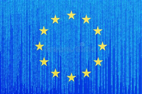 Data Protection Palestine Flag Palestinian Flag With Binary Cod Stock Illustration