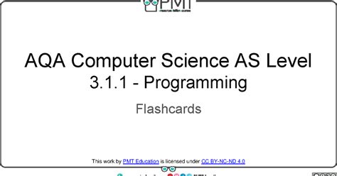 Aqa As Level Computer Science Flashcards Pmt Education