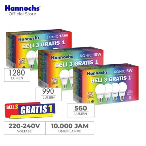 Jual Hannochs Lampu Led Sonic W W W W W Paket Beli Gratis Isi Pcs Original