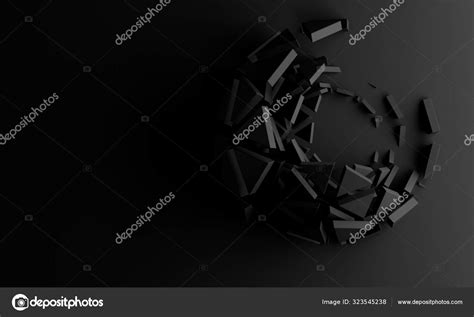 3d rendering background image an array of black polygons of the same