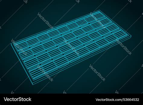 Solar Panel Blueprint Royalty Free Vector Image