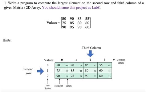 Solved 1 Write A Program To Compute The Largest Element On
