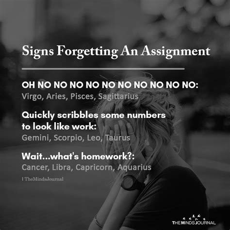Signs Forgetting An Assignment Zodiaque